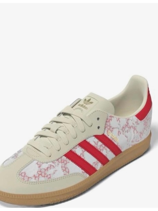adidas | Shoes | Adidas Ladies Size 9 In Cream With Red Accents | Poshmark